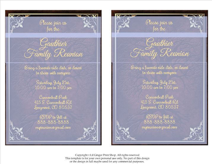 Family Reunion Invitations, Family Party Invitations, Family Tree ...