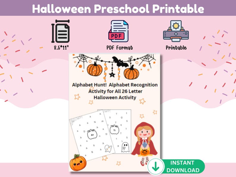 Preschool Pre-k Kindergarten Learning Alphabet Worksheet, Halloween ...