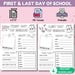 Kid's Memory Journal, Printable First and Last Day of School Keepsake ...