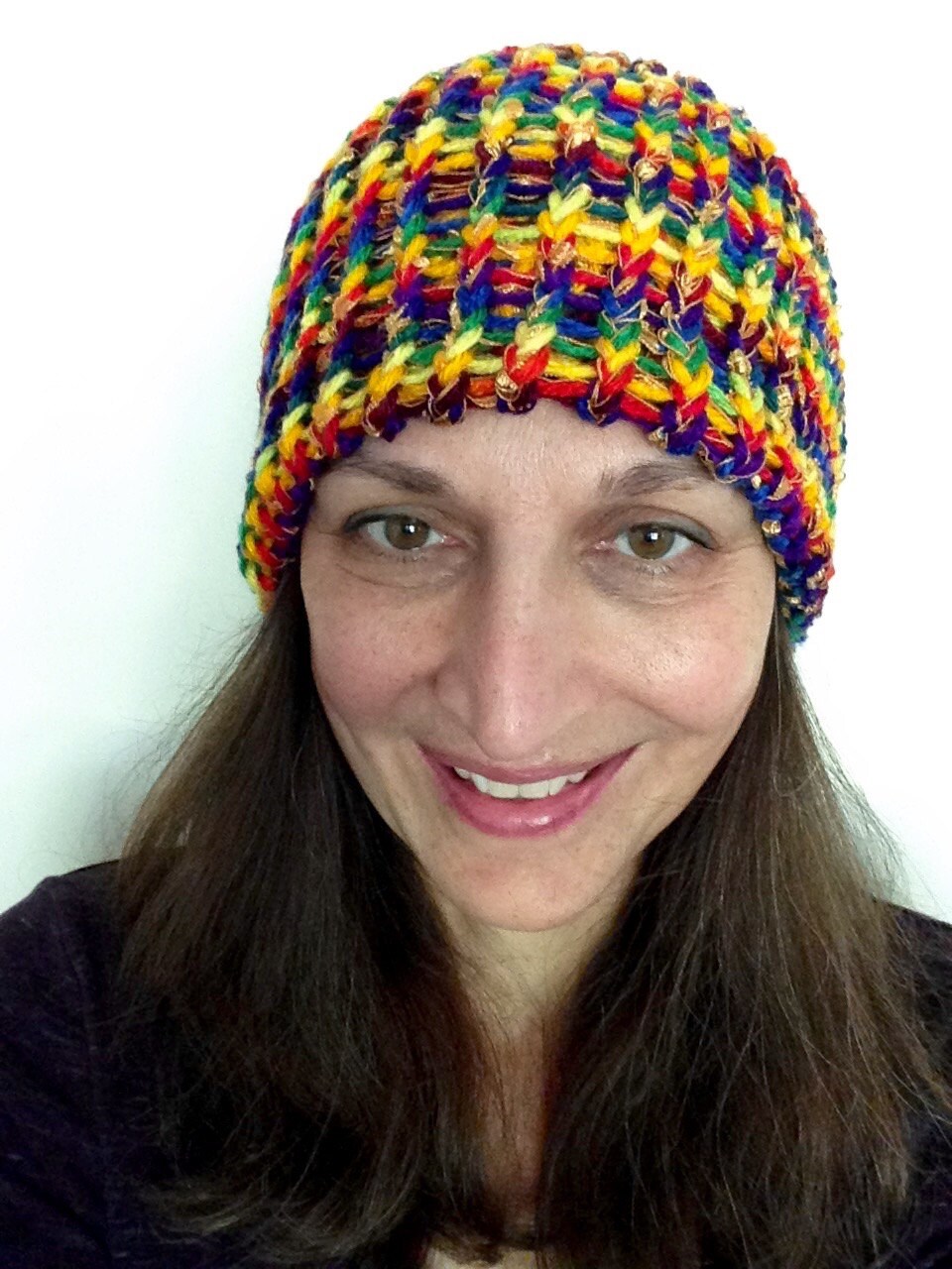 Rasta Rainbow Boho Beanie Knit Hat by Little Bohemian Heart - Etsy