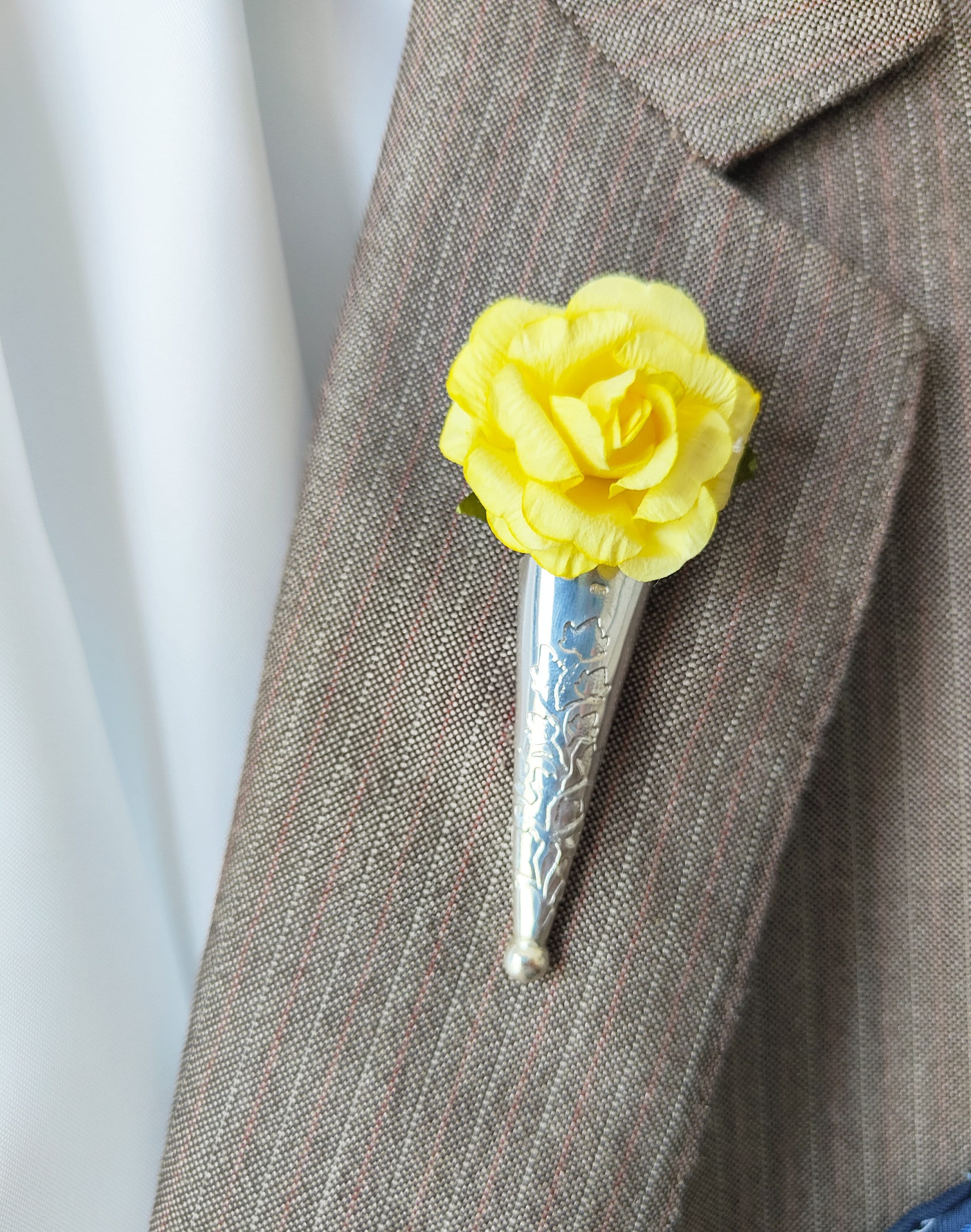Ivy Leaf Vase Lapel Pin Vase Boutonniere Handmade in Australia in Poirot Style Tussie Mussie - Etsy