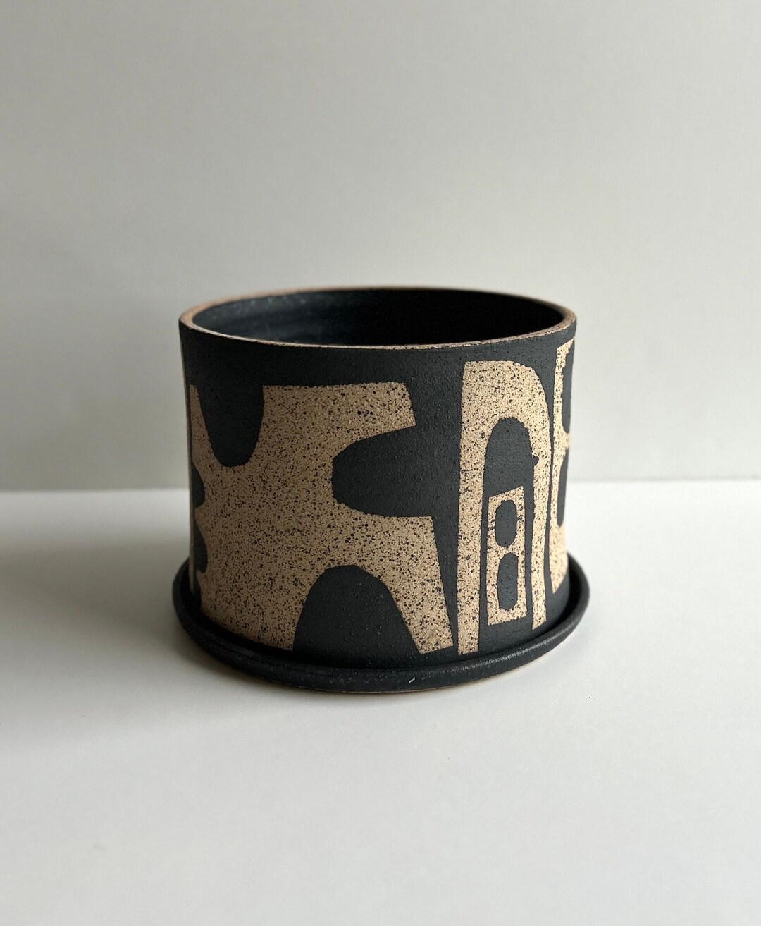COLLAGE SHAPE Planter-with Drip Tray and Drainage Hole. Made From White ...