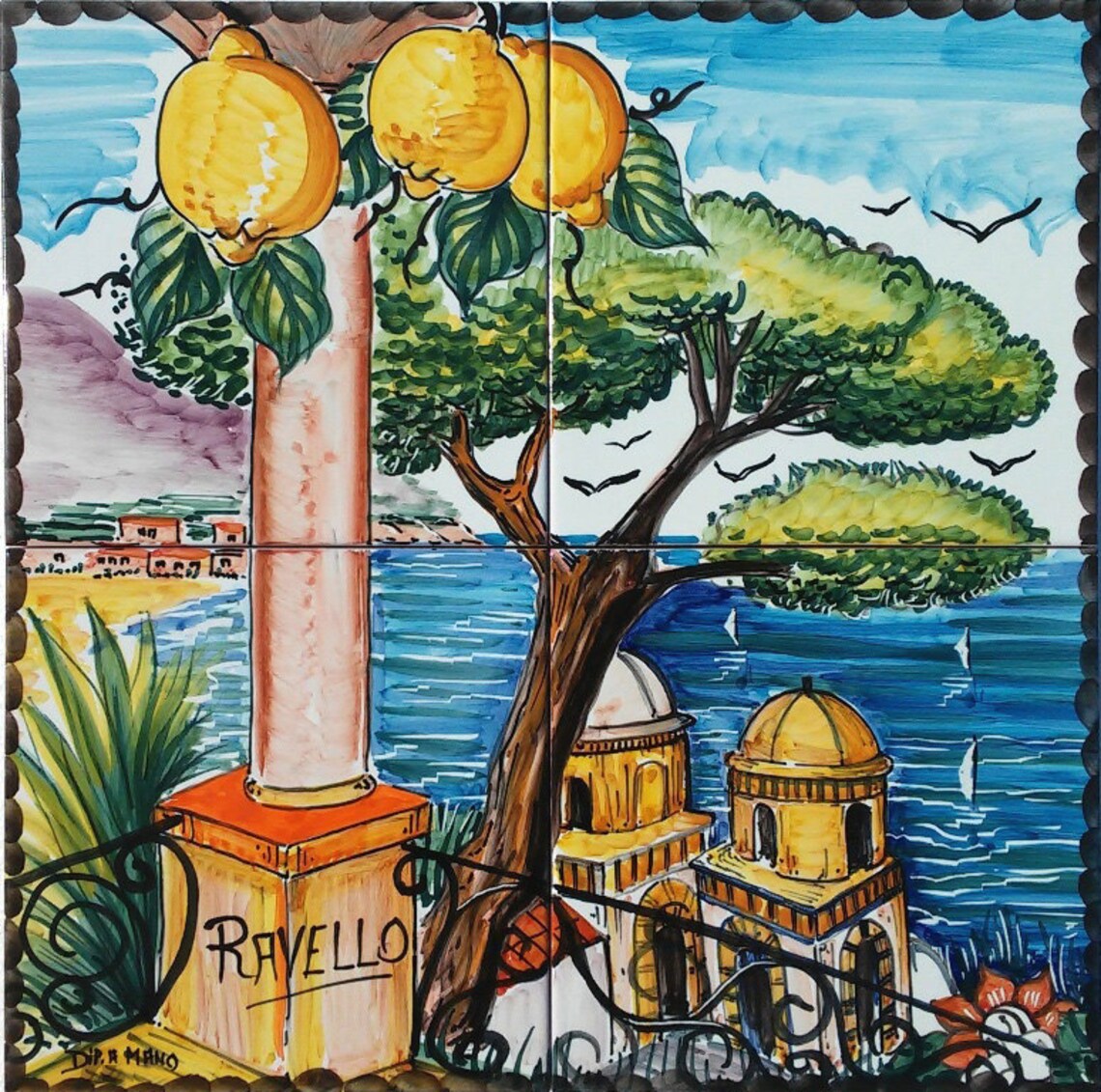 Hand Painted Tile Mural Ravello Italy Ceramic Tile Mosaic - Etsy