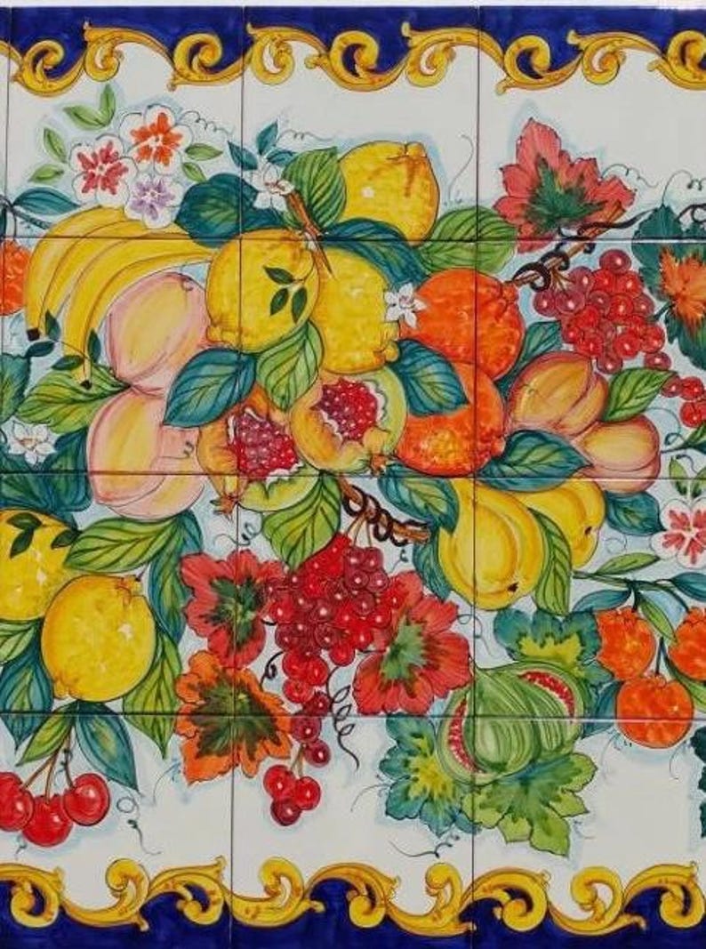 Hand-painted Ceramic Tile Mural – Kitchen Backsplash, Bathroom,indoor ...