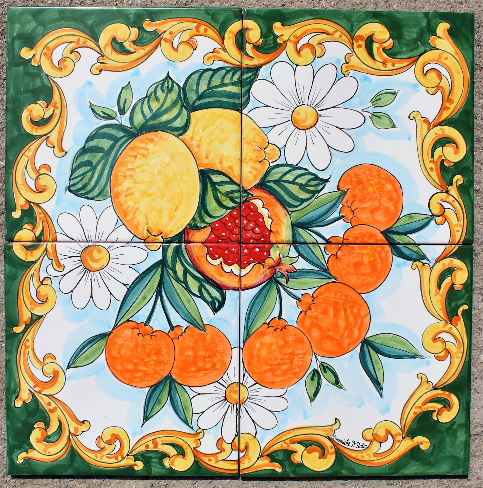 Murale in Piastrelle Di Ceramica Color Limone E Arancia, Paraschizzi ...