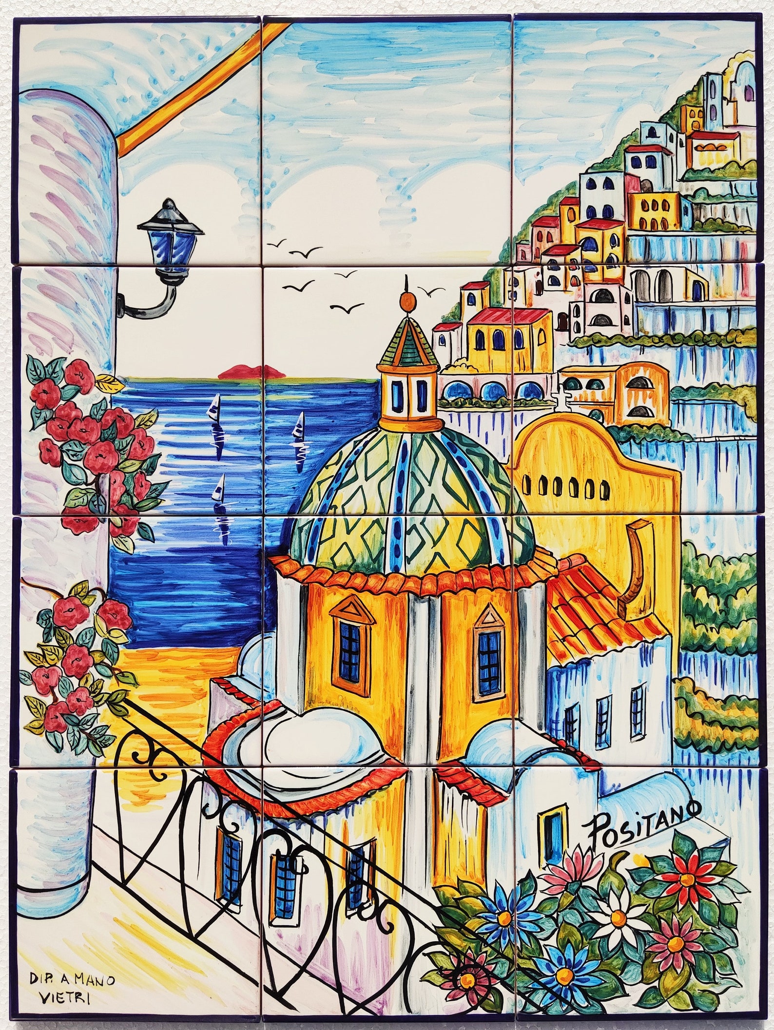 Hand Painted Tile Mural - Positano Church, Italian Majolica - Etsy