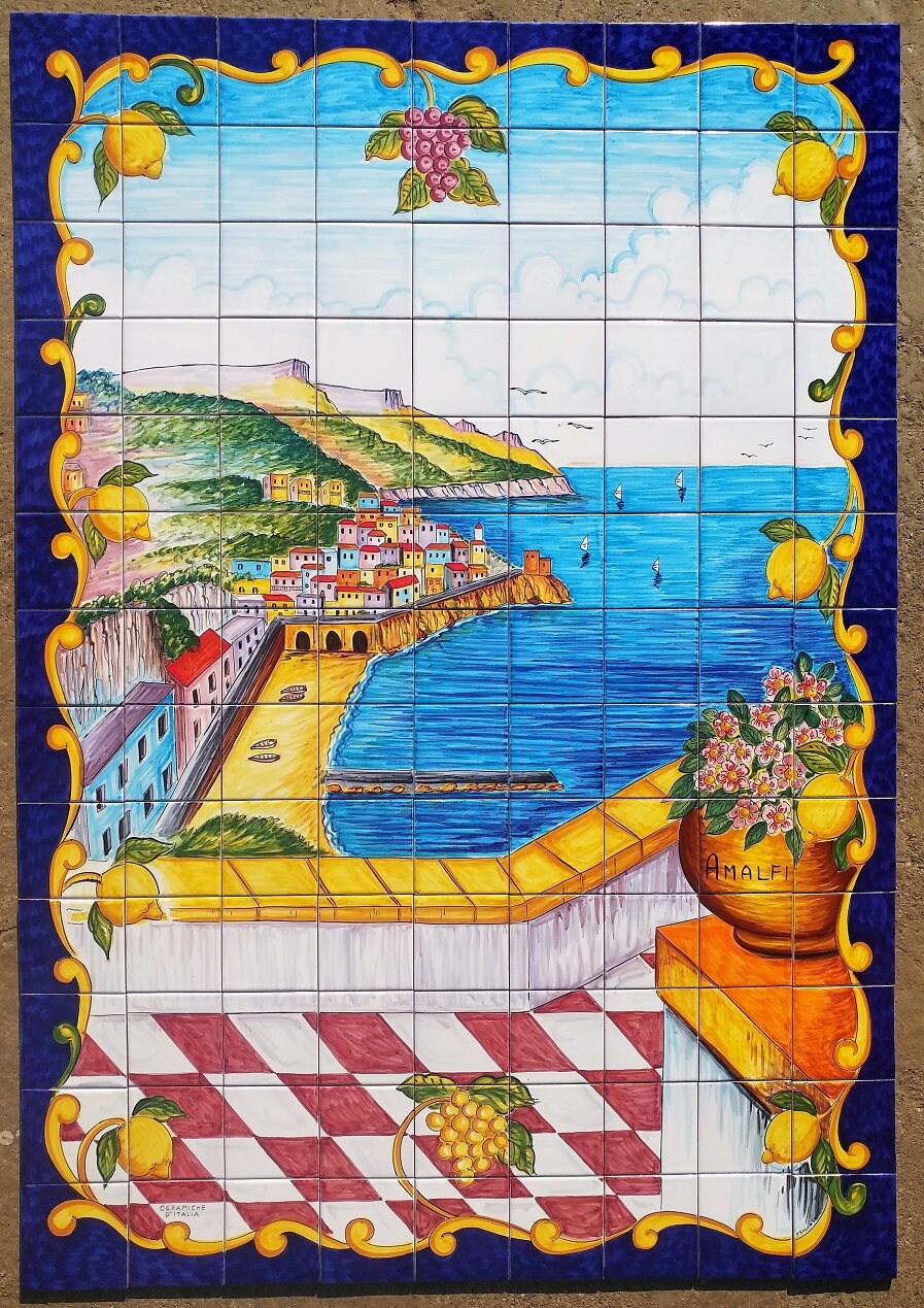 The Amalfi Coast Decor Unique Tiles Italian Home Decor Wall | Etsy
