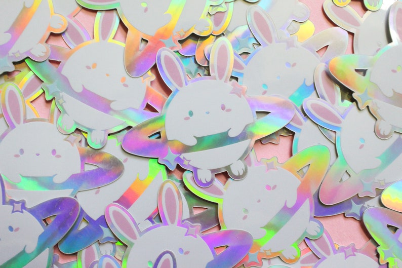 Space Hoppers Holographic Stickers - Etsy