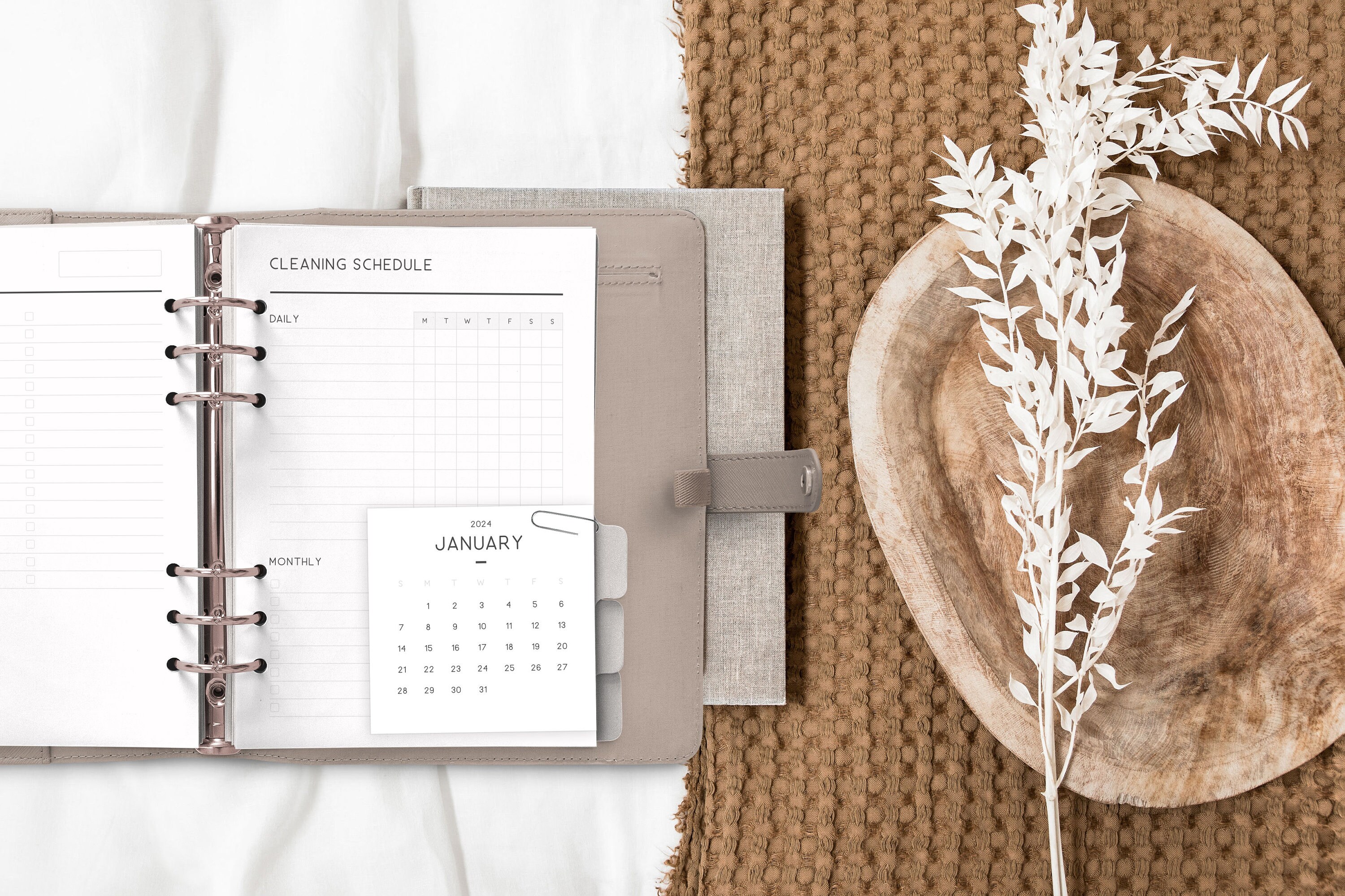 Sunday Start 2024 Printable Mini Monthly Planner Cards A4, A5, Letter ...