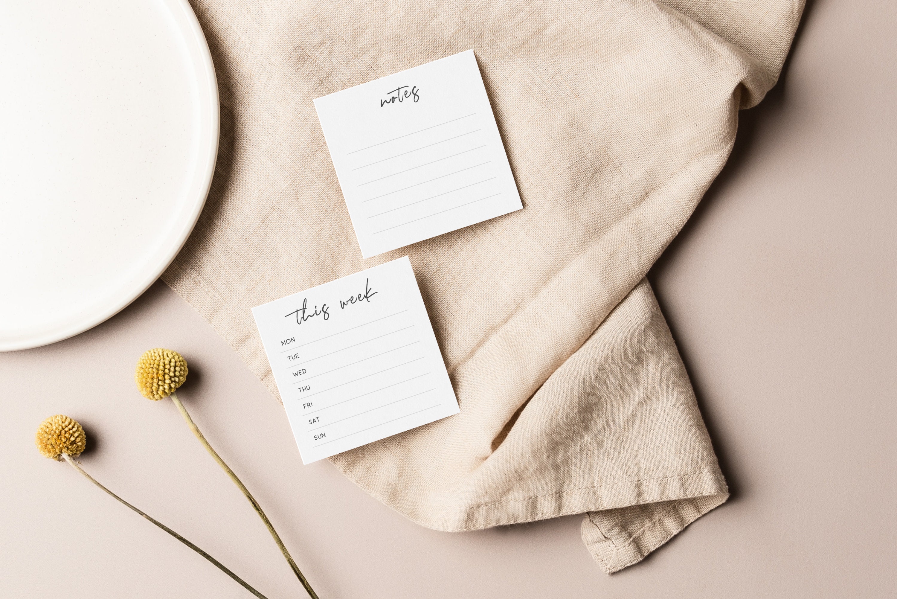 Printable Mini Productivity Planner Cards | A4, A5, Letter, Half Letter ...