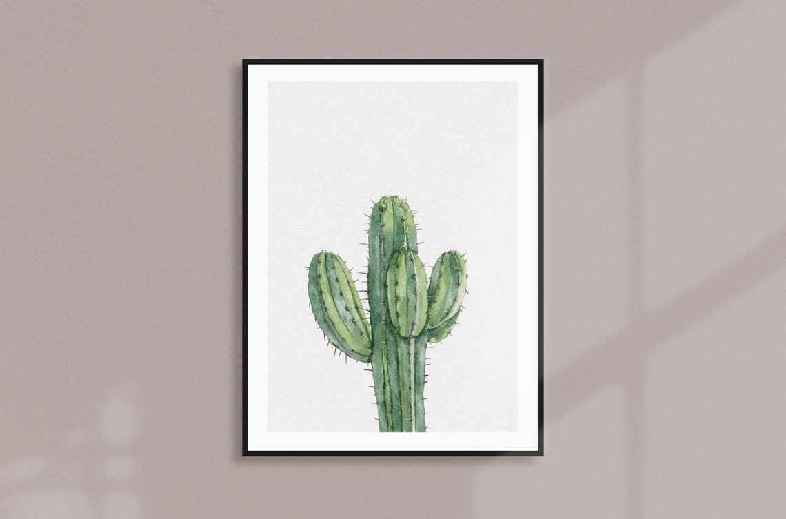 Watercolor Cactus - Printable Wall Art, Abstract Art, Instant Download ...