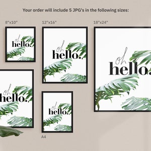 Oh Hello Poster - Printable Wall Art, Typographic Art, Instant Download ...
