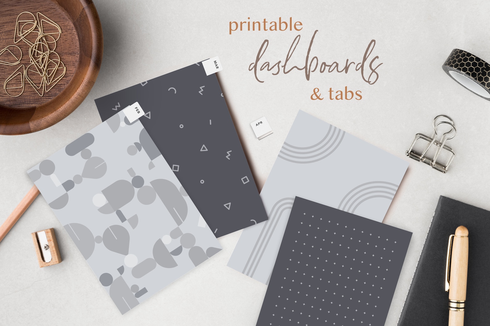 Printable Dashboard Divider and Tabs - Simple | A4, A5, Letter, Half ...