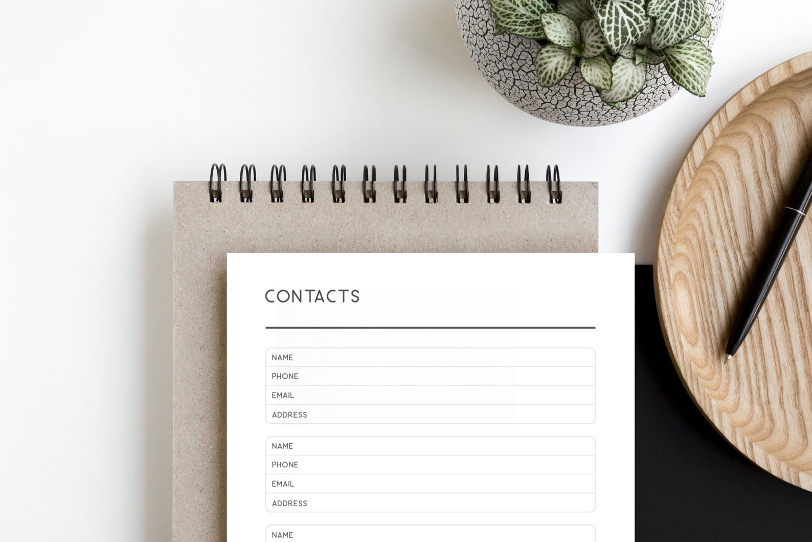 Printable Contact Information | A4, A5, Letter, Half Letter Planner ...