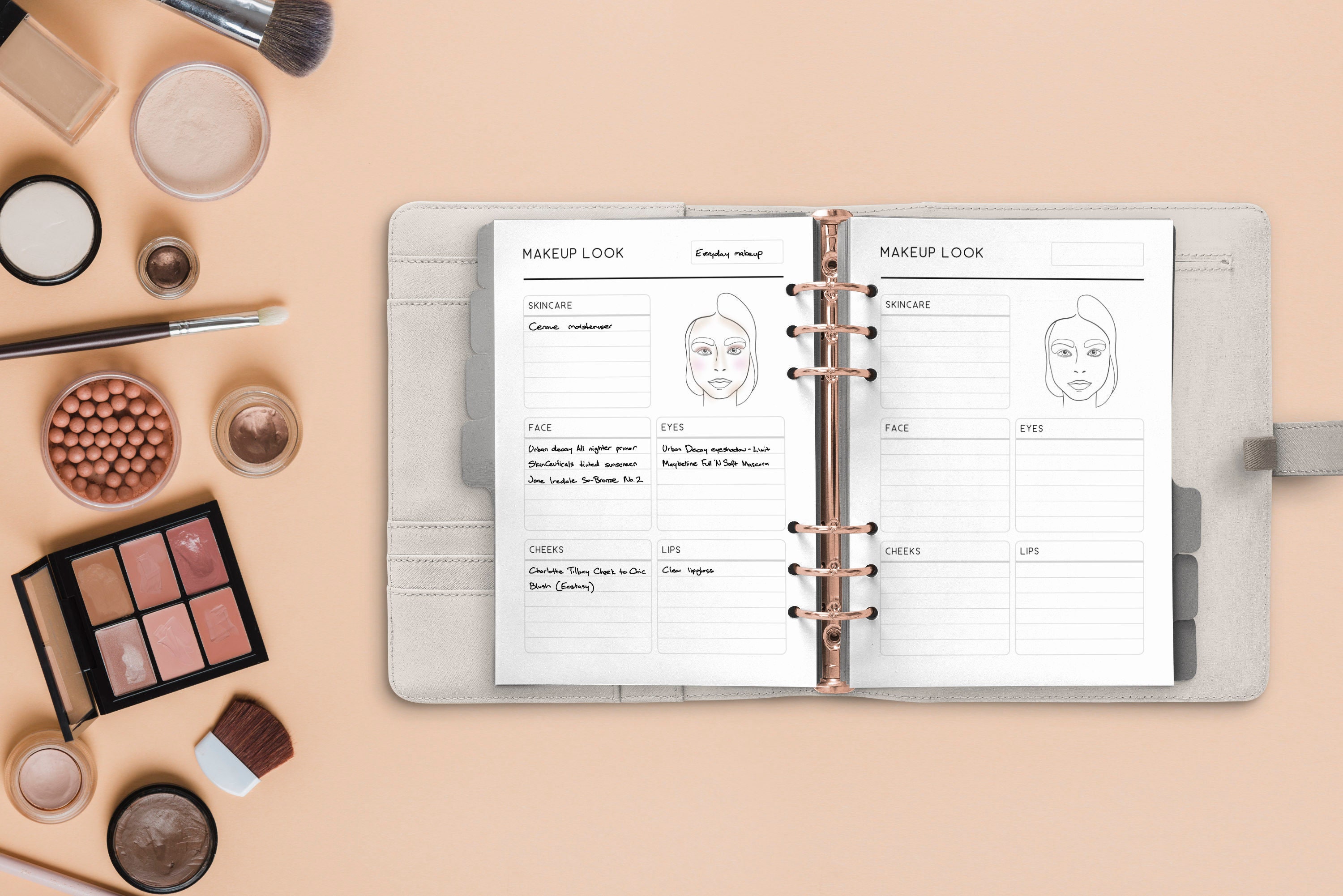 Printable Makeup Look | A4, A5, Letter, Half Letter Planner Inserts - Etsy