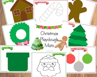 Christmas Printable Playdough Mats: Festive Fun for Little Hands - Etsy