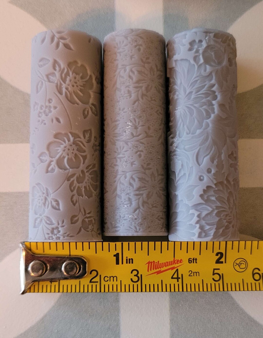 Set of Three Texture Logs for Clay Art Set B: Florals Polymer Clay ...