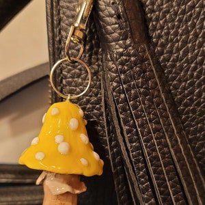 Yellow Toadstool Charm Handmade Polymer Clay Charm for Bags - Etsy