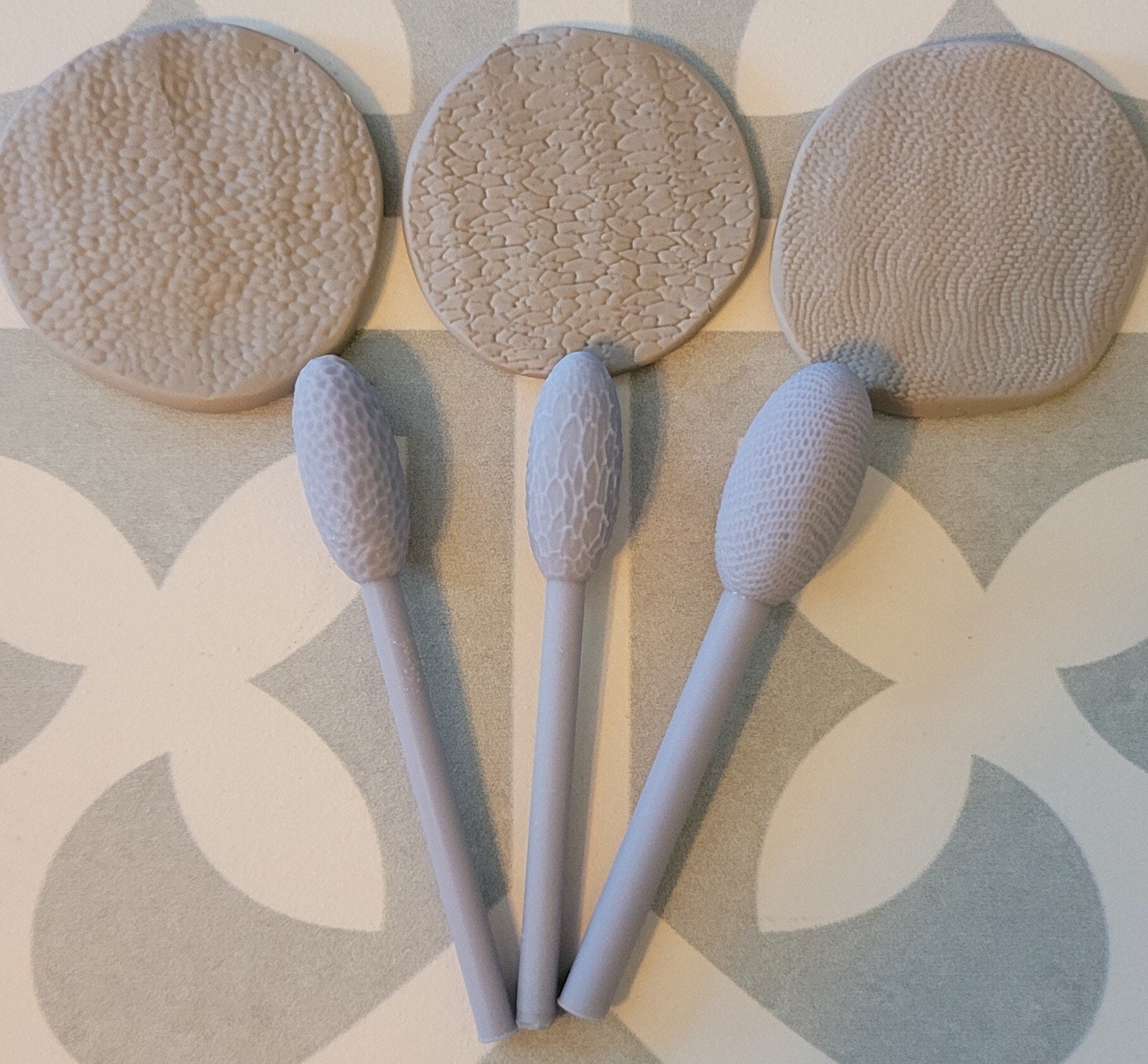 Set of Three Texture Sticks for Clay Art Set C: Scales and Ridges ...