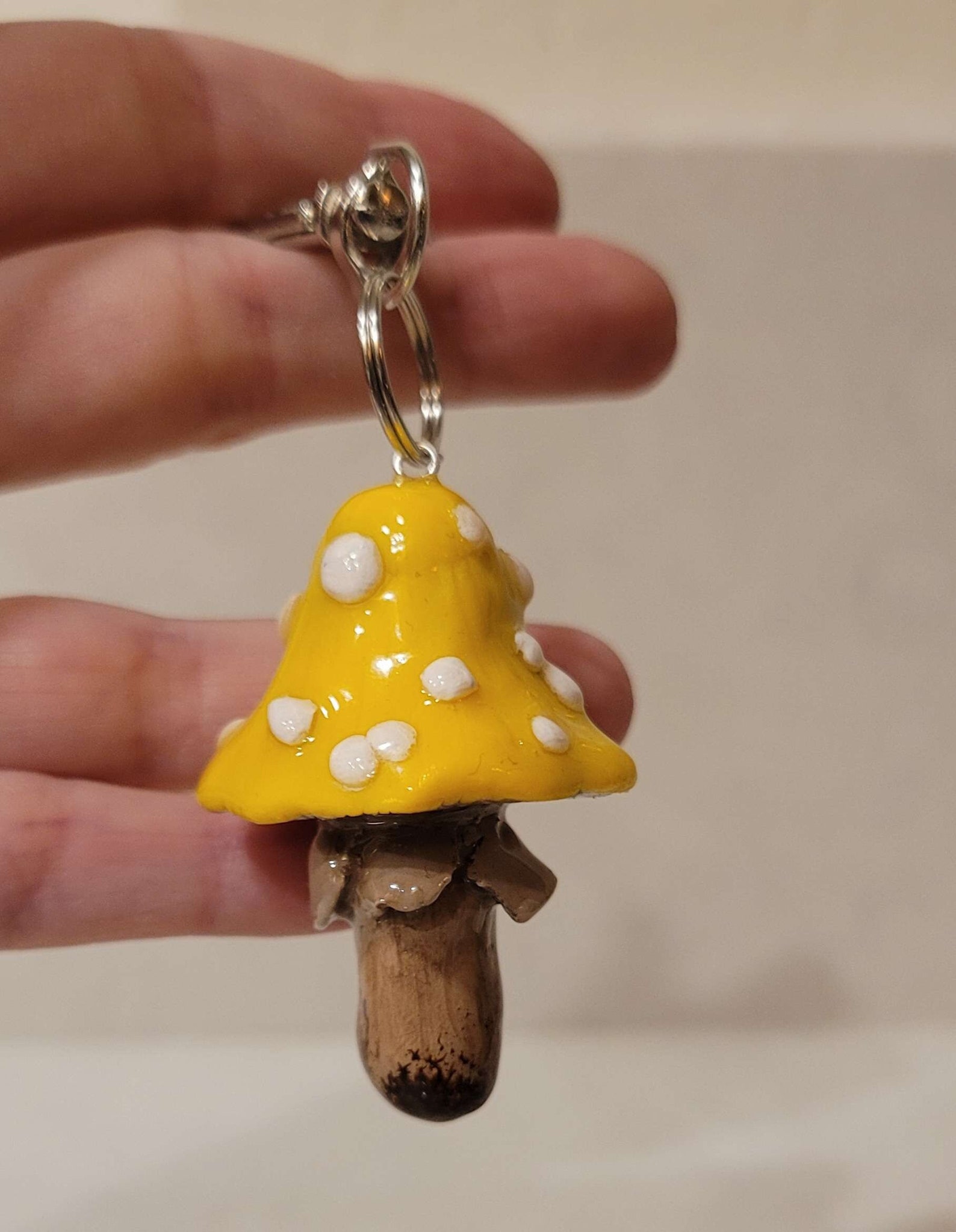 Yellow Toadstool Charm Handmade Polymer Clay Charm for Bags - Etsy