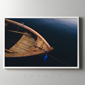 WOOD BOAT on the Lake Photo, Lake House, Lodge Decor, Rustic Decor ...