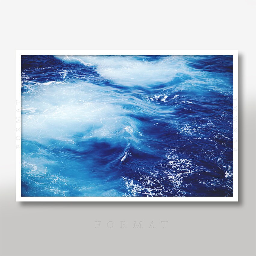 WILD BLUE SEA, Ocean Photography, Abstract Art, Abstract Print, Color ...