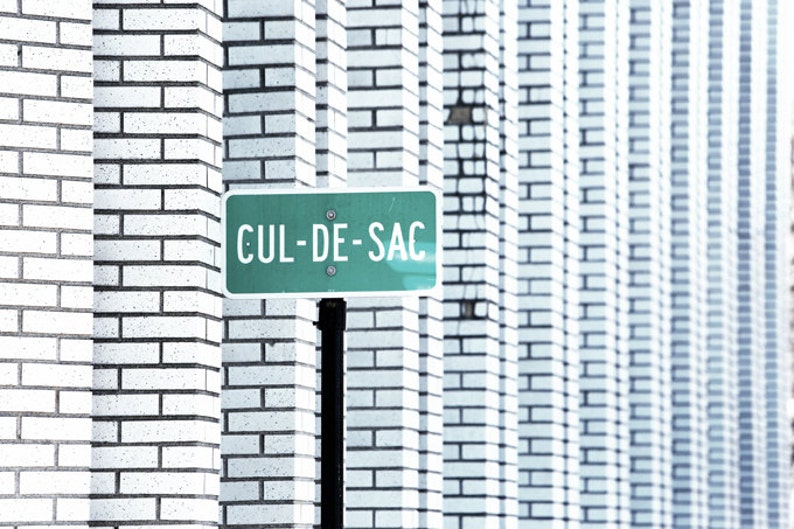 Cul-de-sac Sign Photography Print, White Bricks - Etsy