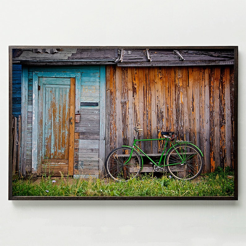 BARN & BIKE, Nature Art, Rustic Photo, Rustic Print, Lodge Decor, Cabin ...