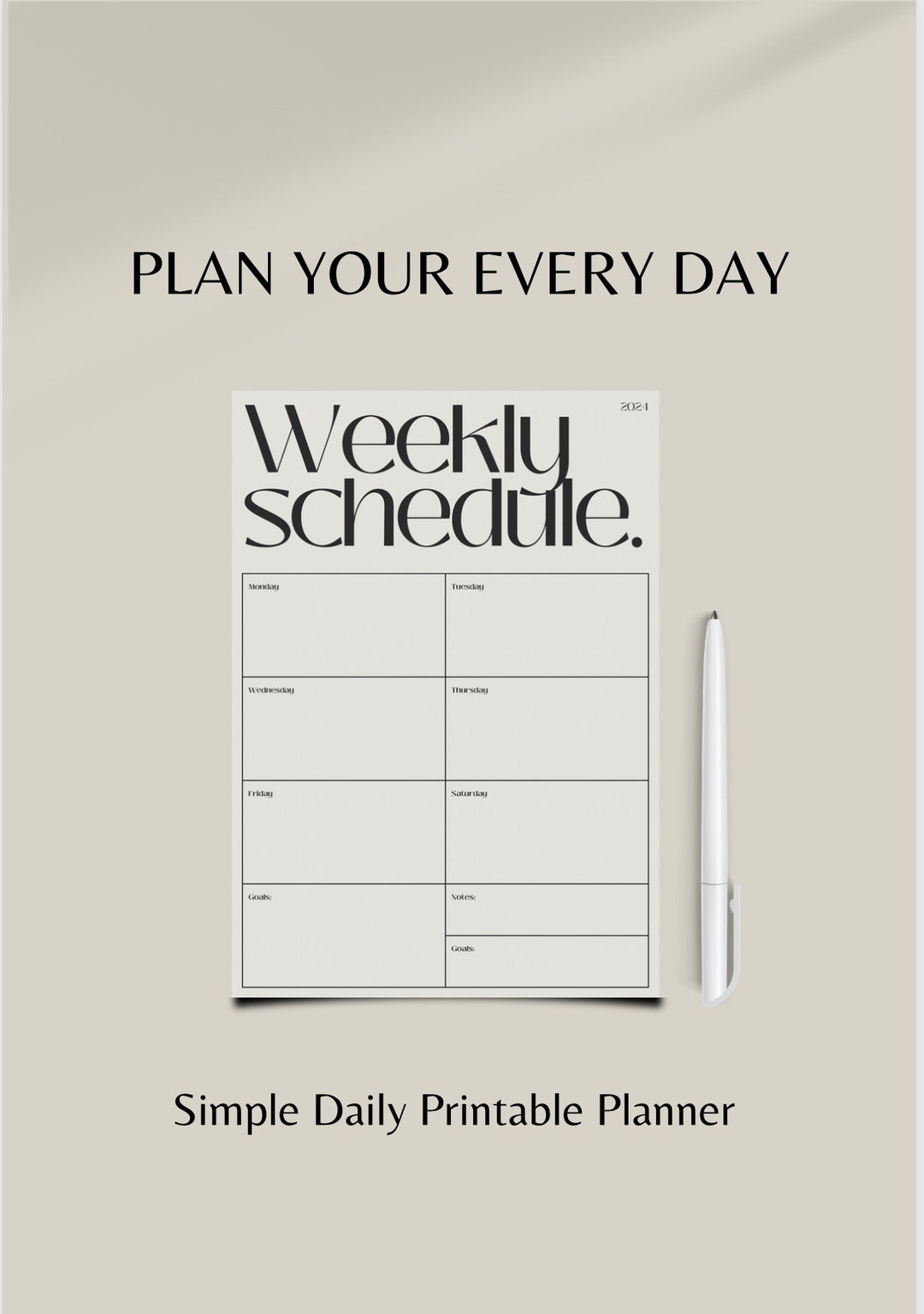 Digital Weekly Planner, Instant Download, Weekly Planner, Daily Planner ...