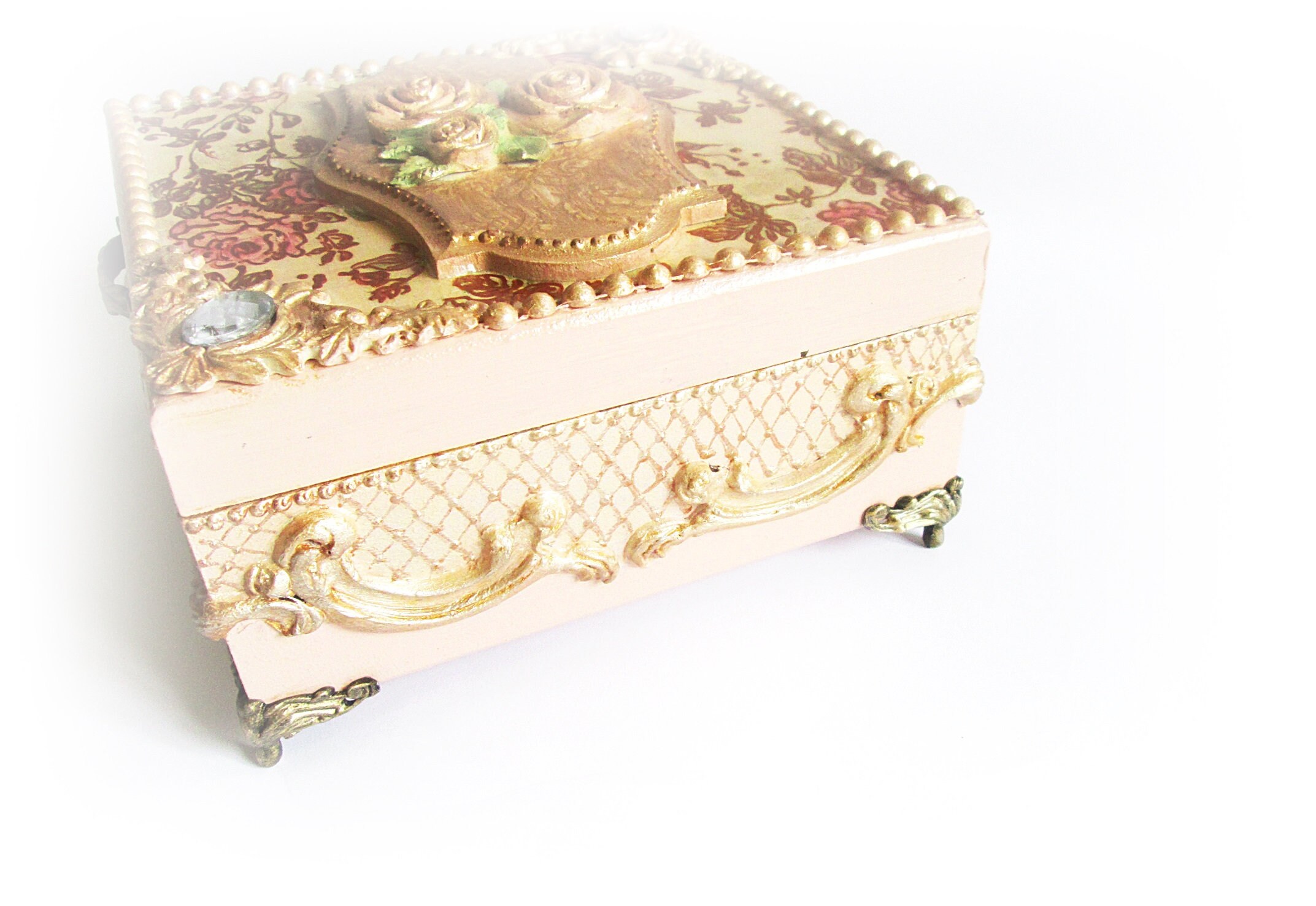 Romantic Shabby Victorian Jewelry Box Roses Wood Box - Etsy