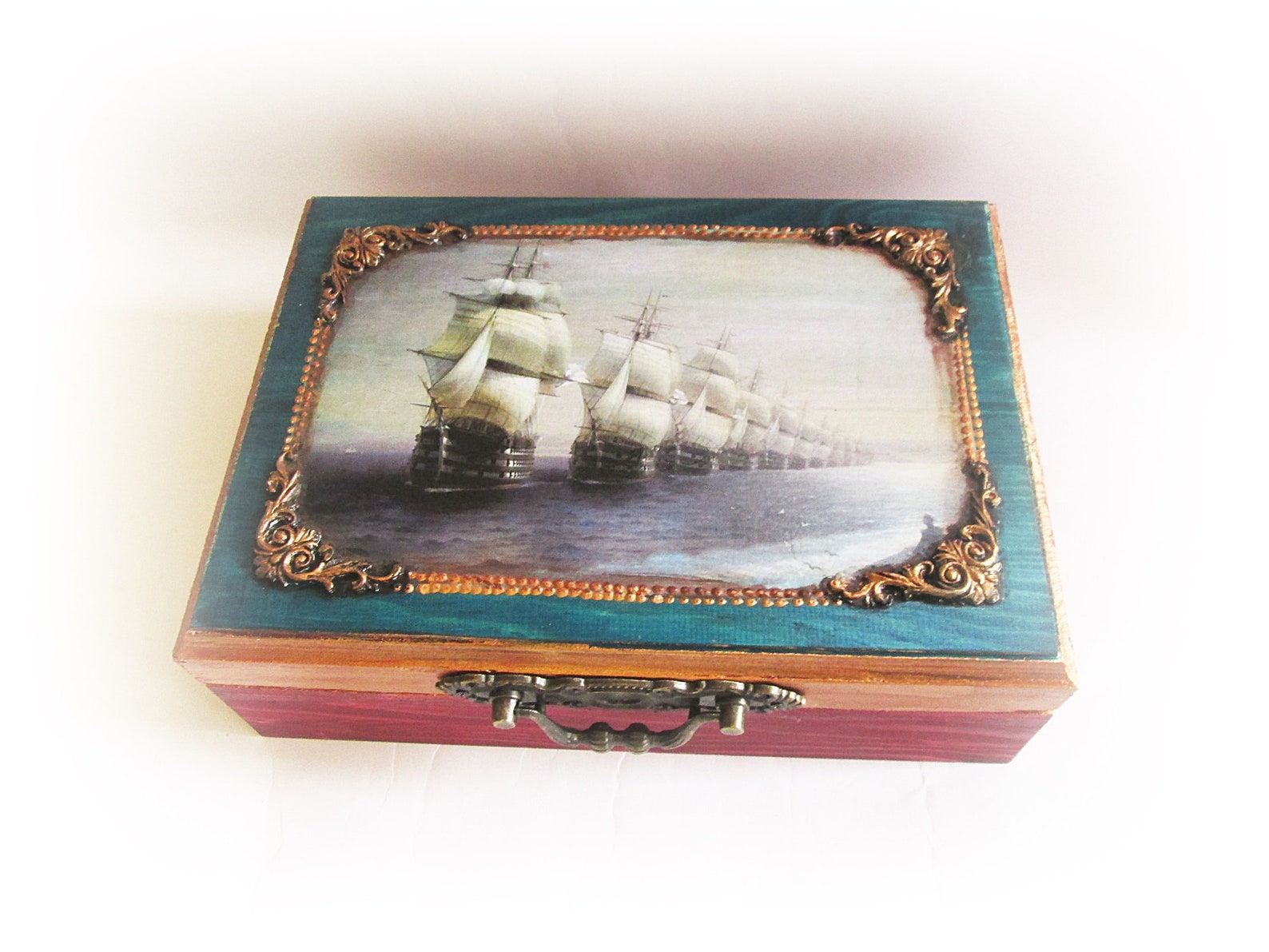 Sailboat Box Ship Box Gift for Men Cigar Box Gift for Dad | Etsy