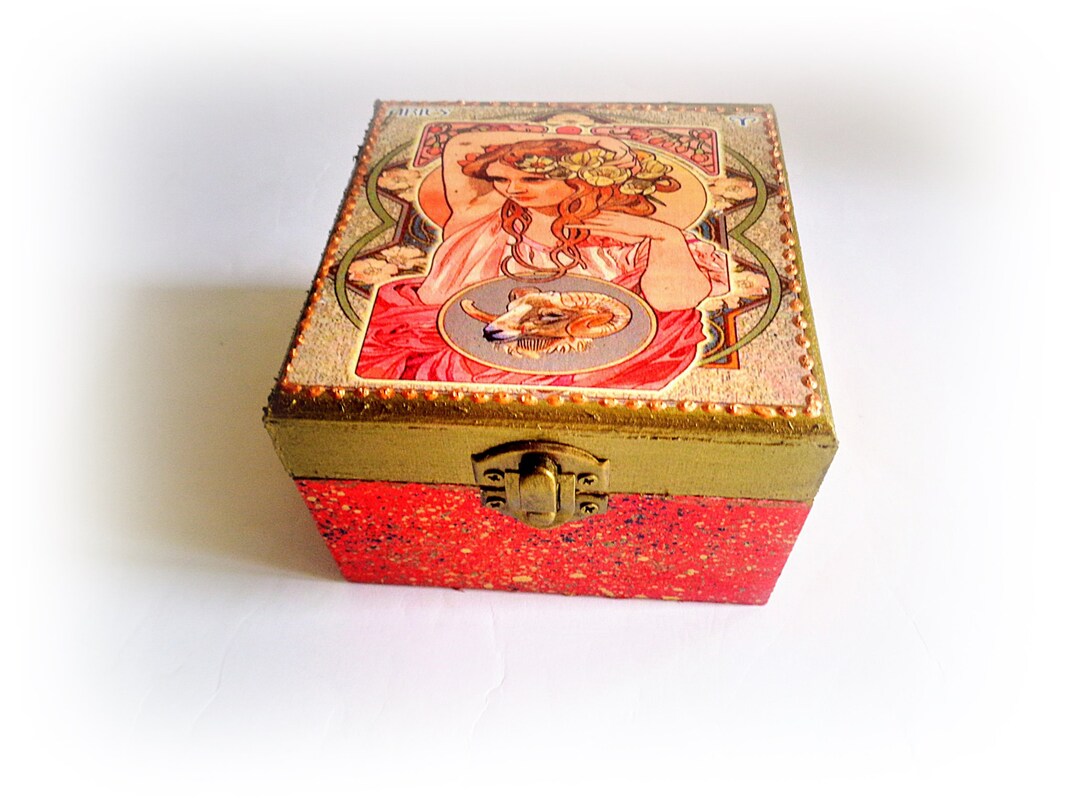 Zodiac Jewelry Box Aries Ring Box Gift for Her Maid of Honor Gift ...