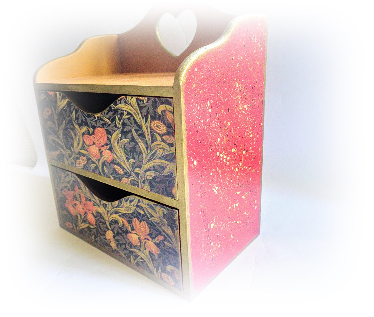 Wooden Cosmetics Stand Makeup Organizer Chest of Drawers Apothecary ...