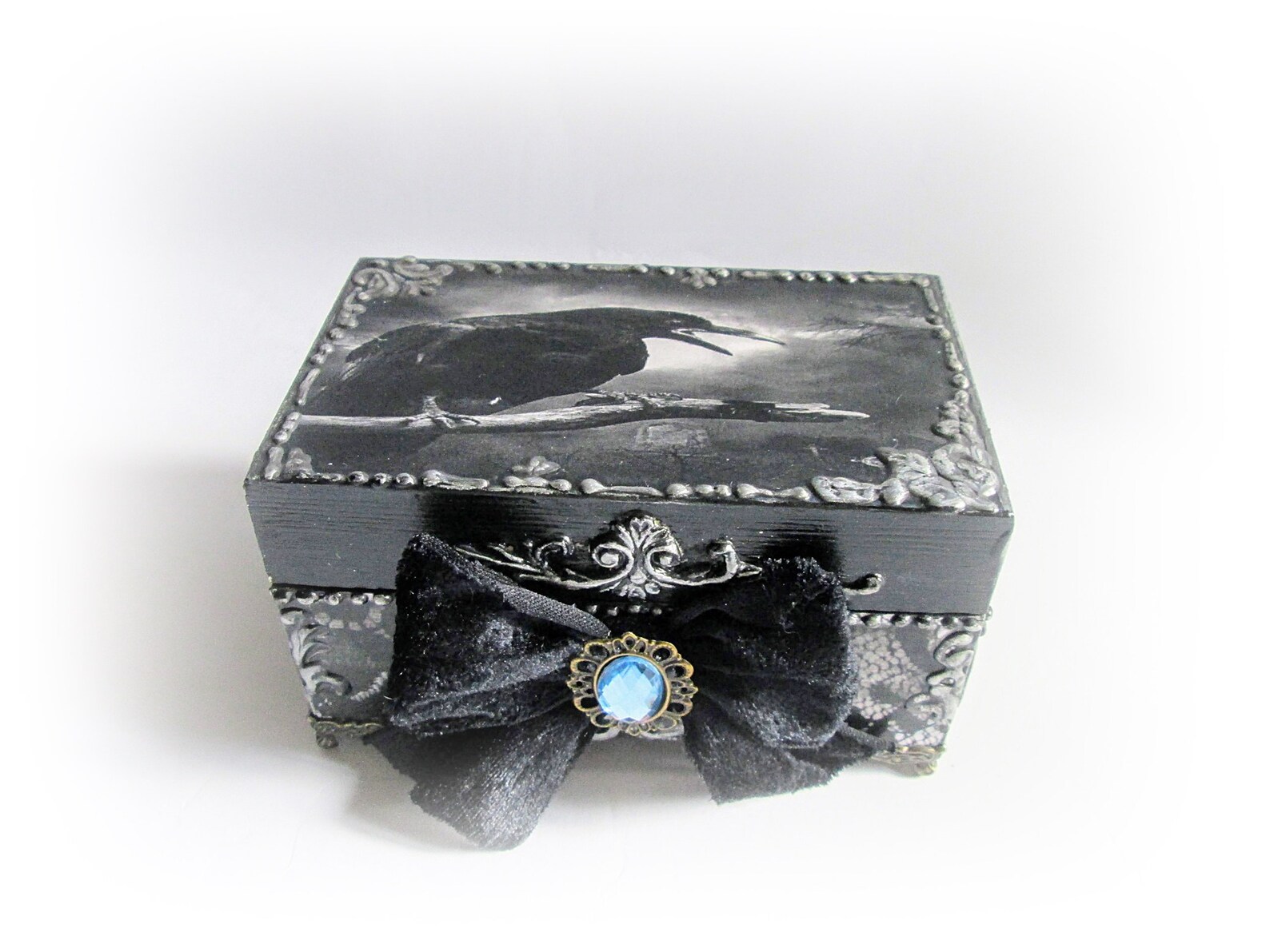 Raven Jewelry Box Personalized Box Gothic Trinket Box Antique | Etsy