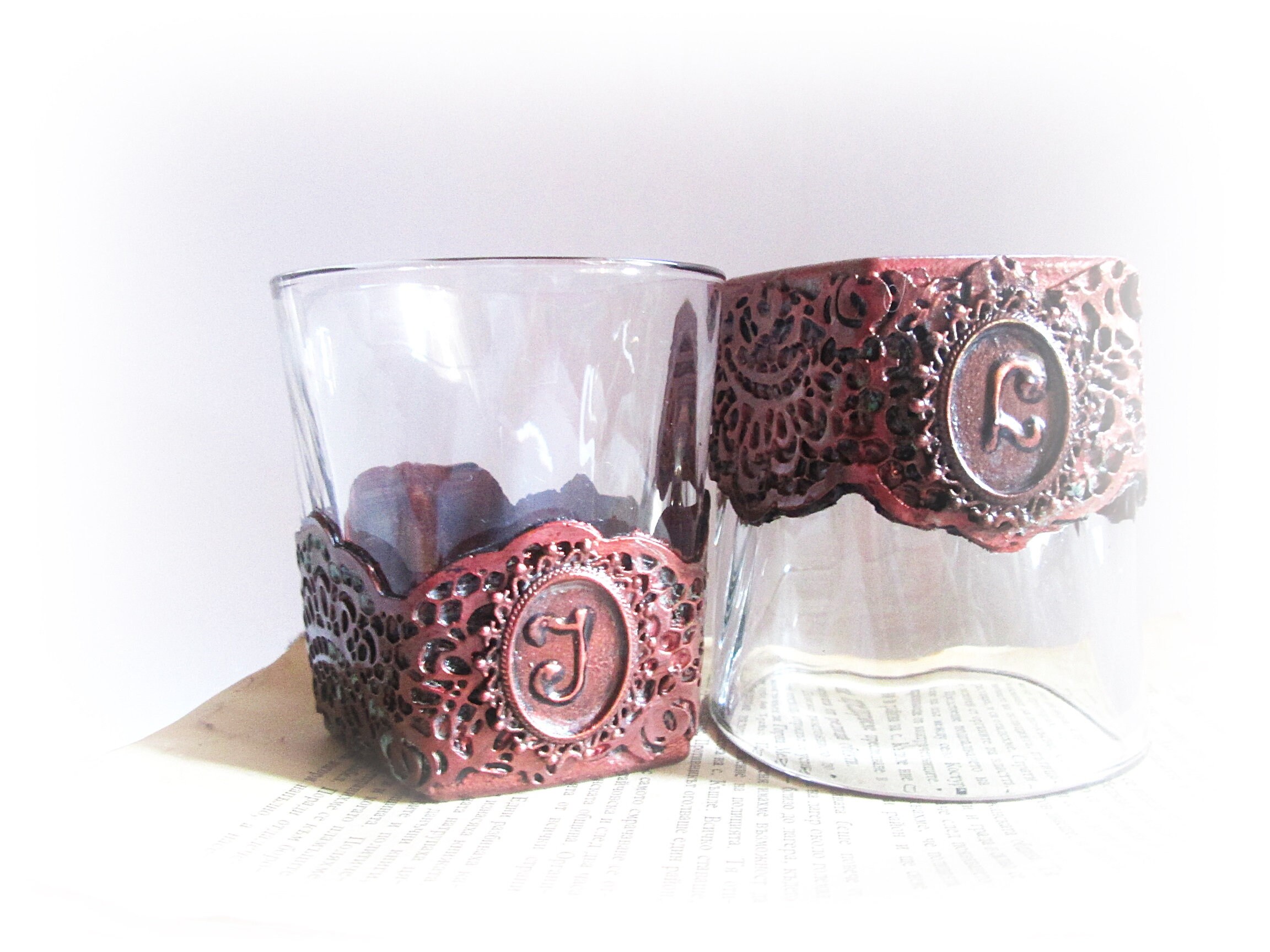 Rocks Glass Bourbon Glass Set Copper Whiskey Glass Anniversary | Etsy