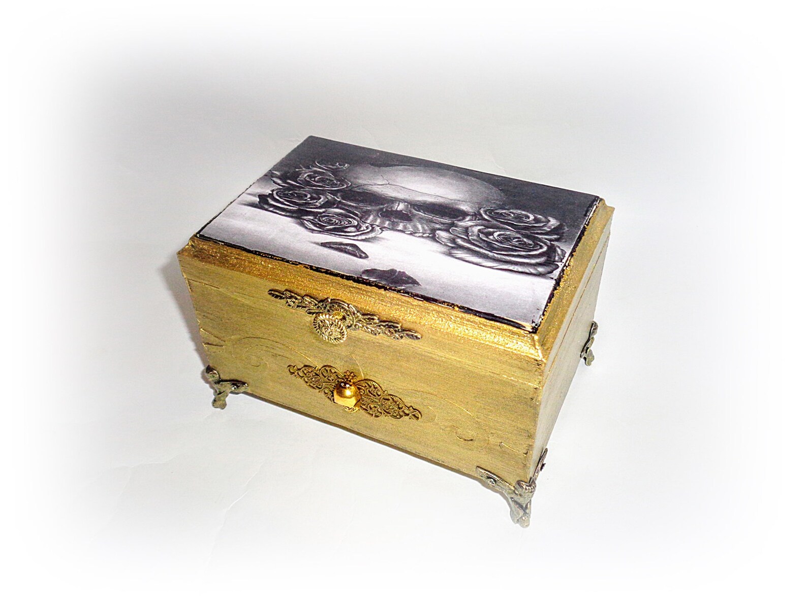 Sugar Skull Box Jewelry Box Skull and Roses Gothic Trinket Box - Etsy