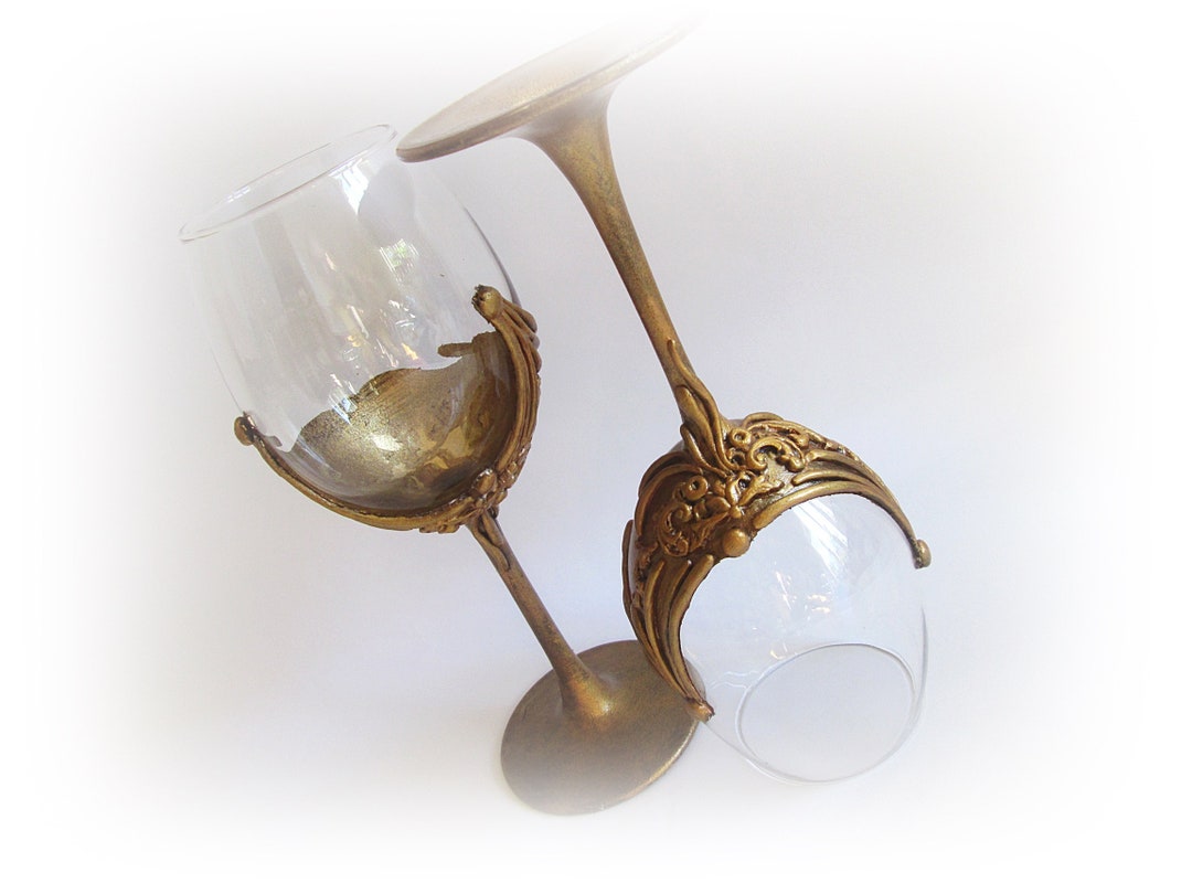 Antique Wine Glasses Bronze Wine Goblets Wedding Toasting Glasses ...
