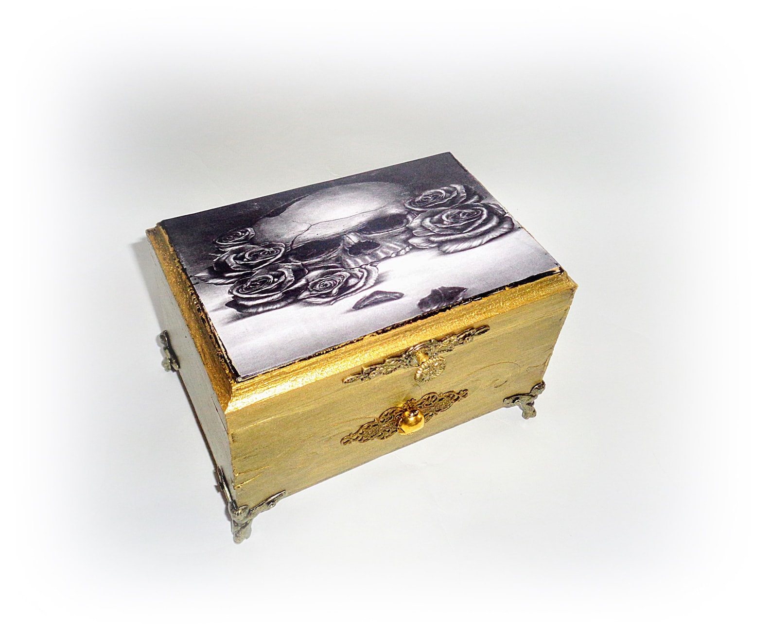 Sugar Skull Box Jewelry Box Skull and Roses Gothic Trinket Box - Etsy