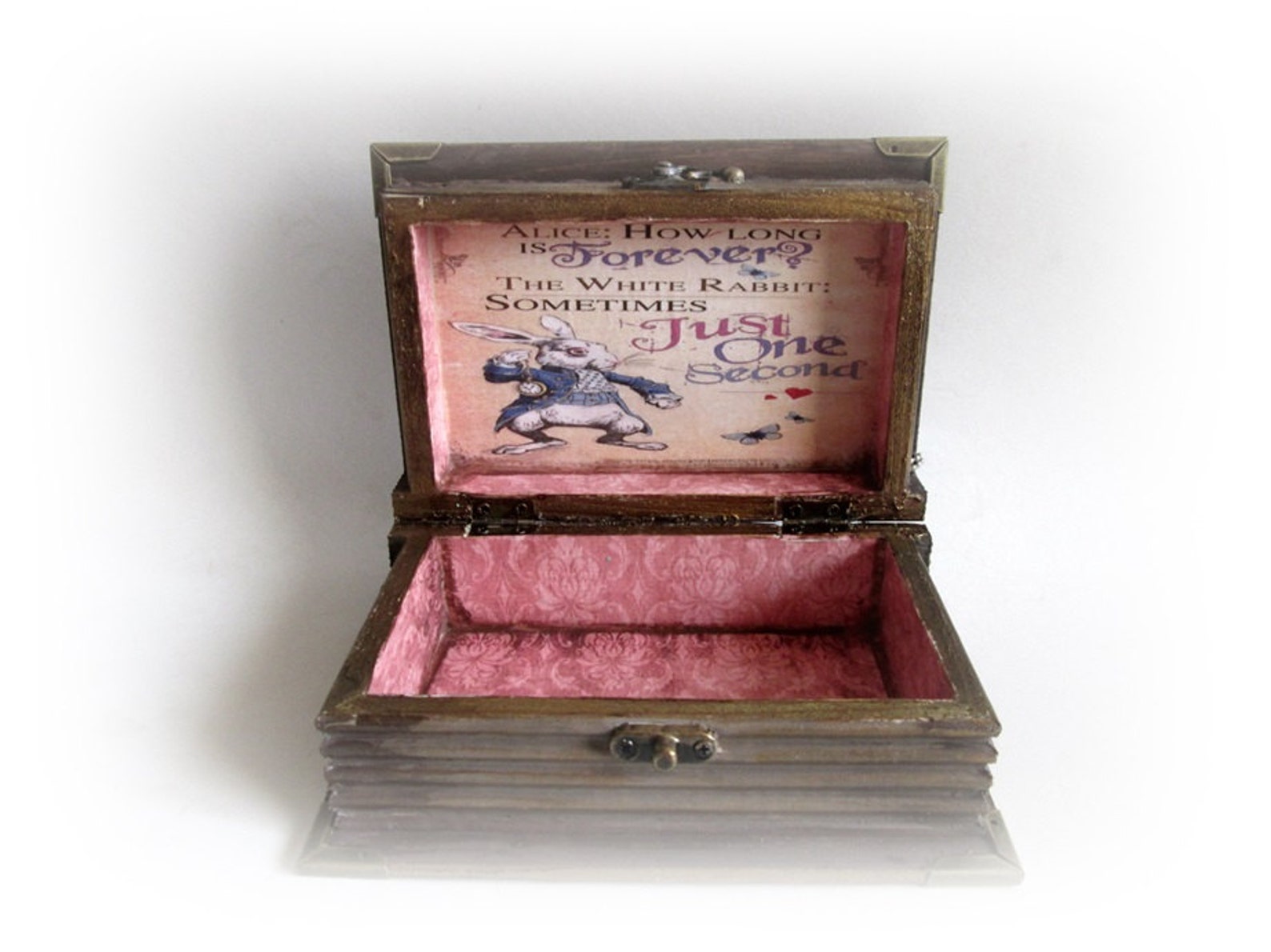 White Rabbit Book Box Alice in Wonderland Jewelry Box - Etsy