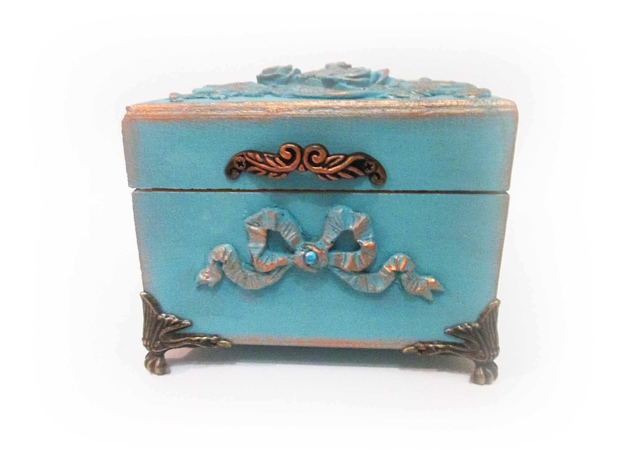 Turquoise Jewelry Box Ring Box Proposal Box Gift for | Etsy