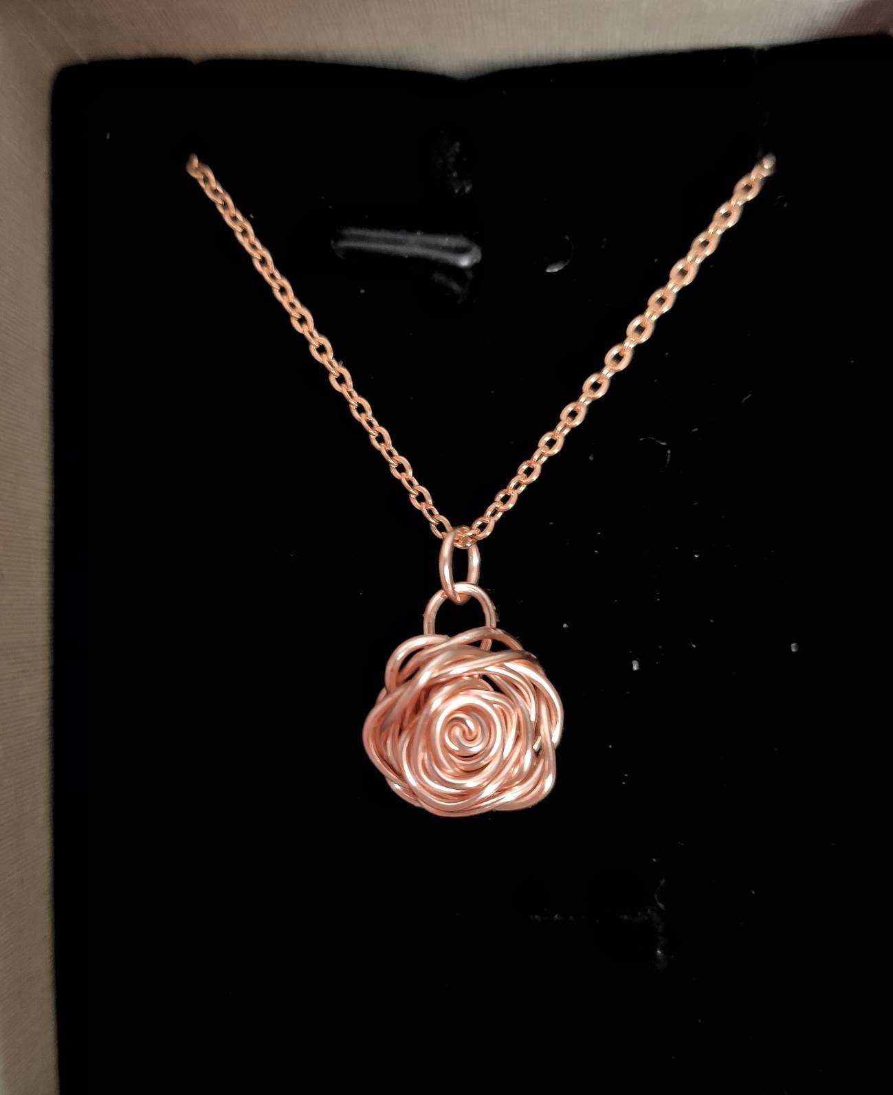 Rose Gold Rose Necklace Rose Gold Necklace Rose Necklace - Etsy Denmark
