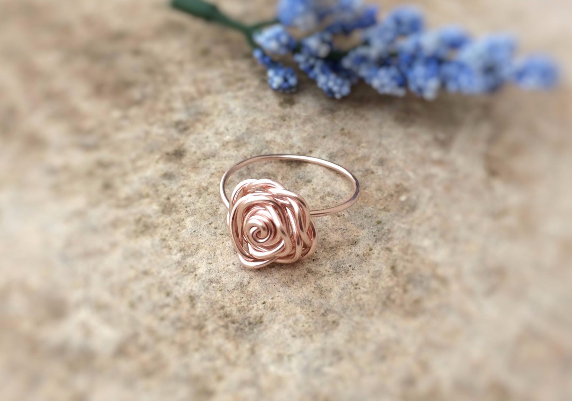 Rose Gold Rose Ring, Flower Ring, Rose Gold Plated Ring, Rose Ring ...