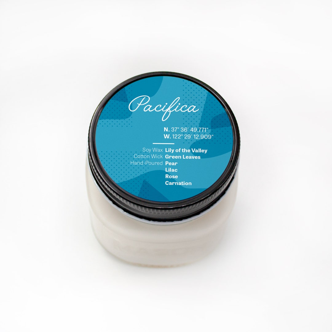 Pacifica California Soy Wax Candle, Hand Poured Scented Candle, Coastal ...