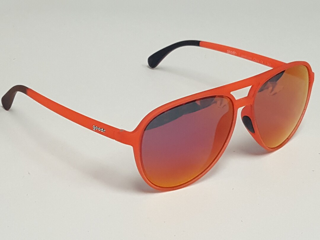 Goodr Captain Blunt's Red Eye Neon Red Orange Designer Sunglasses Free ...