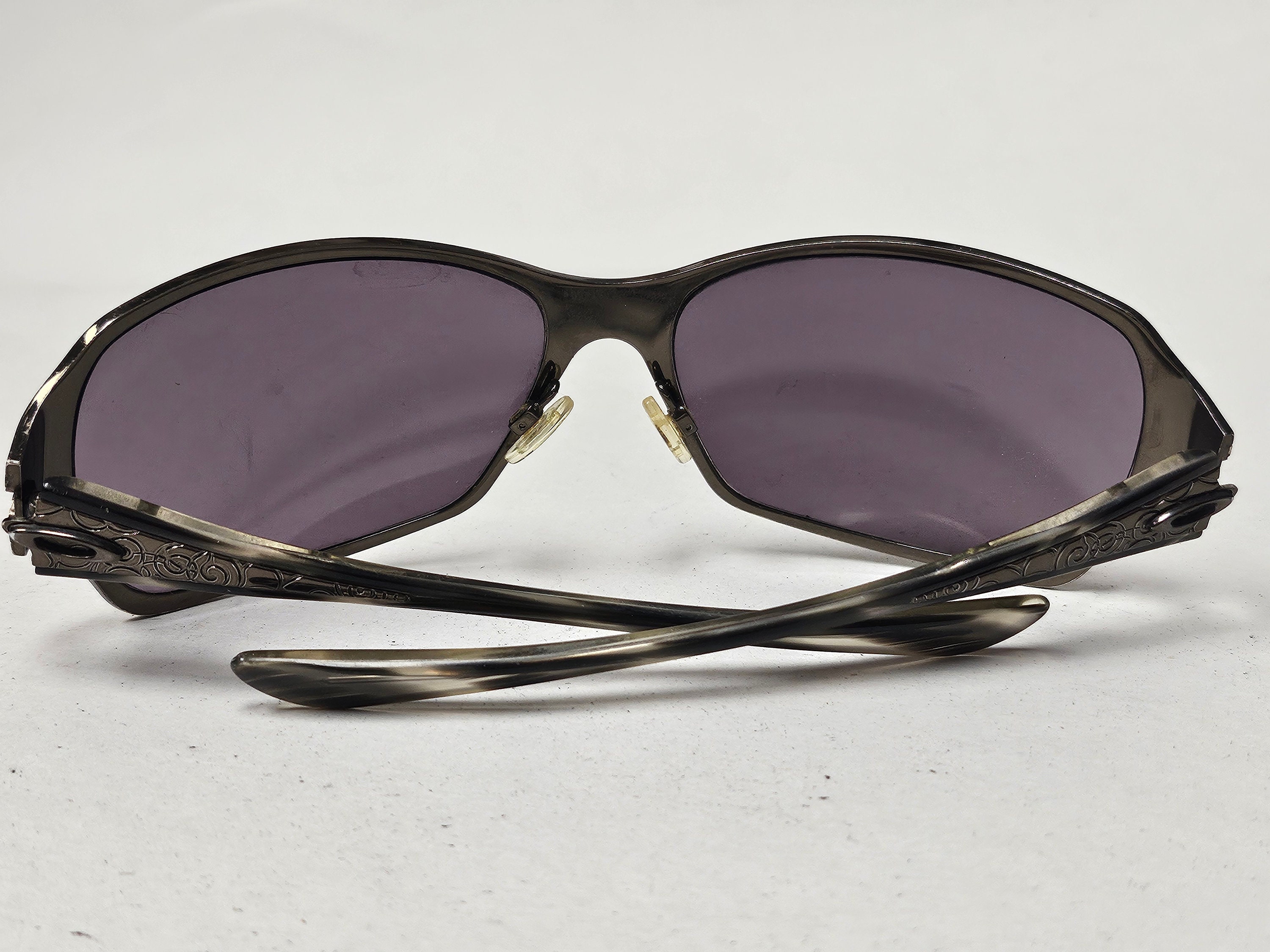 Oakley Script Tortoise Etched Metal Shield Wrap Designer Sunglasses Made in USA - Etsy