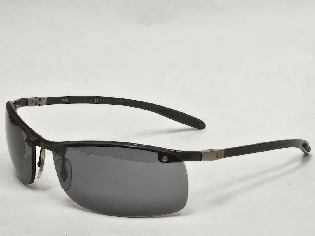 Ray-ban Carbon Fiber Black Thin Rimless Classic Wrap Designer ...