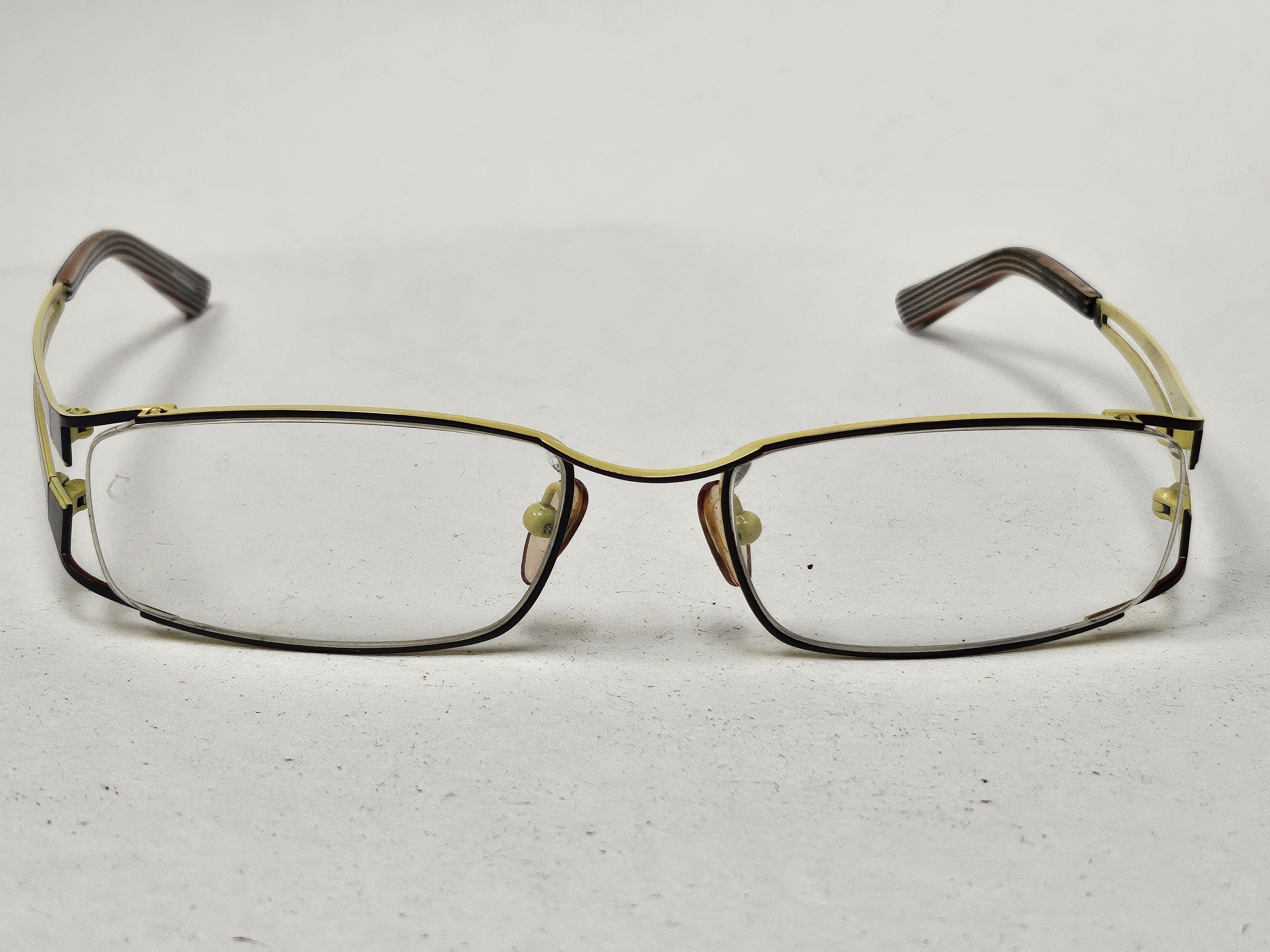 Xenith Modern Artistic Double Rim Yellow Brown Designer Glasses Frames ...