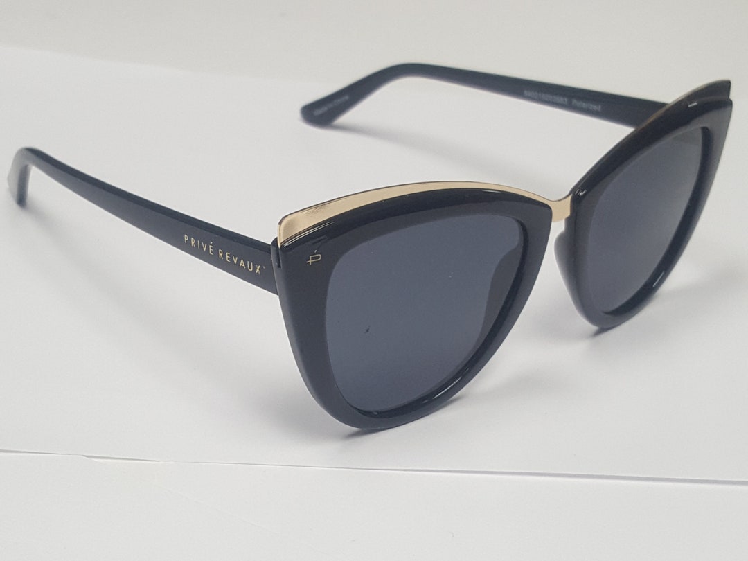 Prive Revaux the Juliet Polarized Black Gold Eyebrow Modern Cat Eye ...