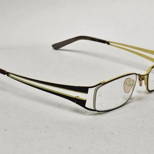 Xenith Modern Artistic Double Rim Yellow Brown Designer Glasses Frames ...