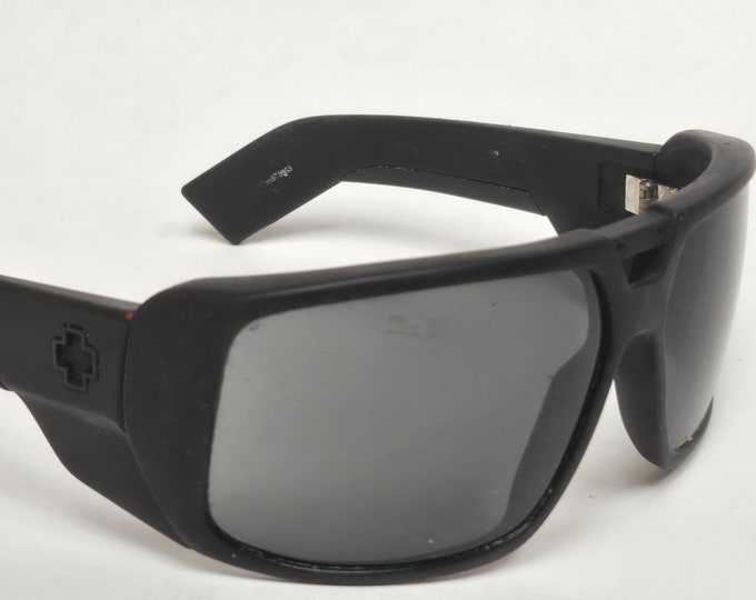 Spy + Optic Thick Side Black on Black Wrap Designer Sunglasses Made in ...